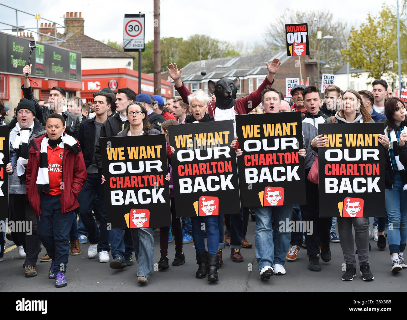 Charlton fans protest over owner Roland Duchatelet following relegation ...