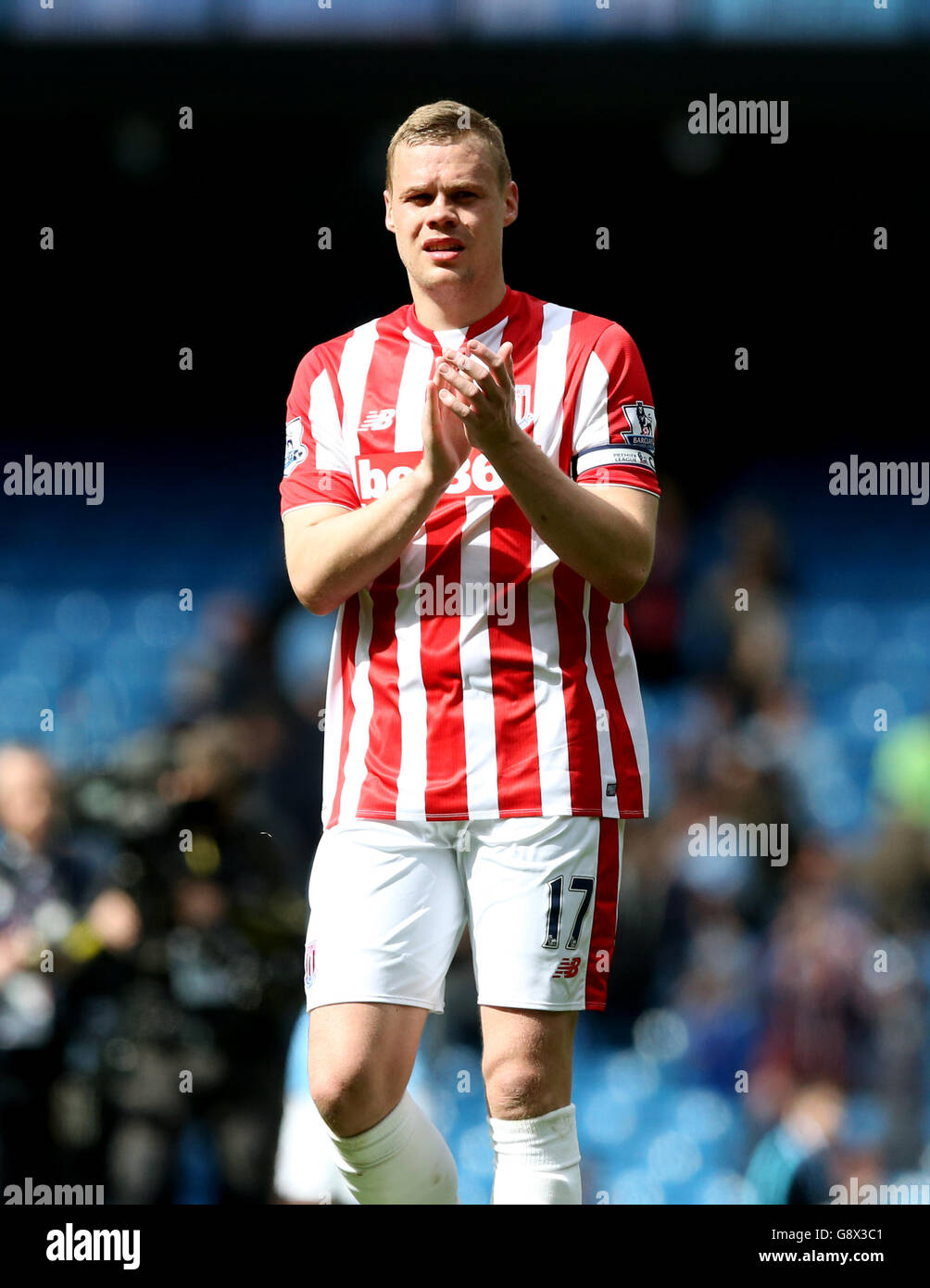 Stoke City's Ryan Shawcross looks dejected at the final whistle ...