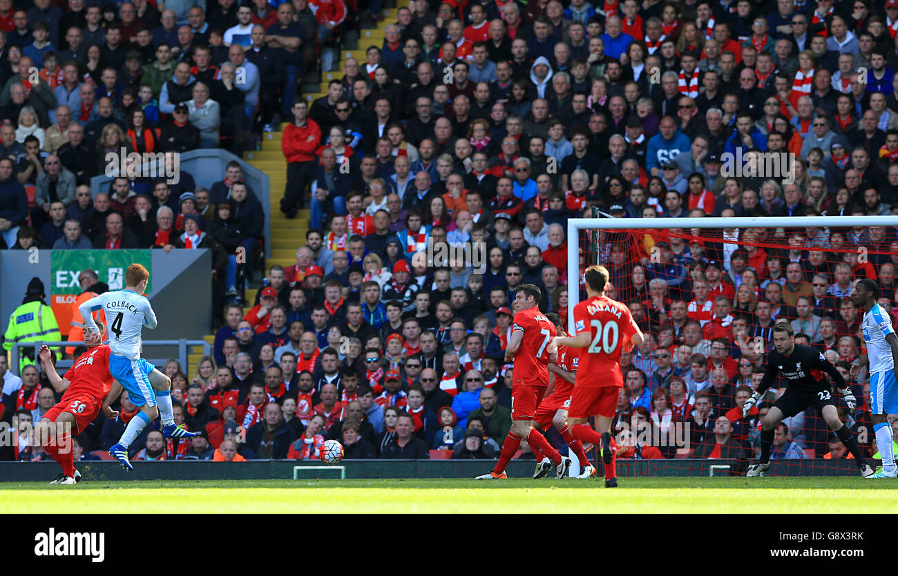 Newcastle United's Jack Colback scores his sides second goal of the ...