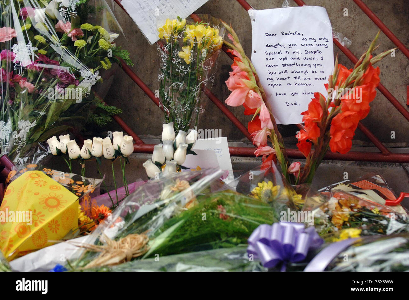 Floral tributes at Catford's Milford Towers, Friday September 30 2005 ...
