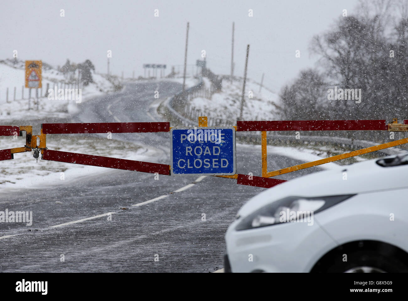 The snow gates on the A93 at Spittal of Glenshee are closed due to snow ...