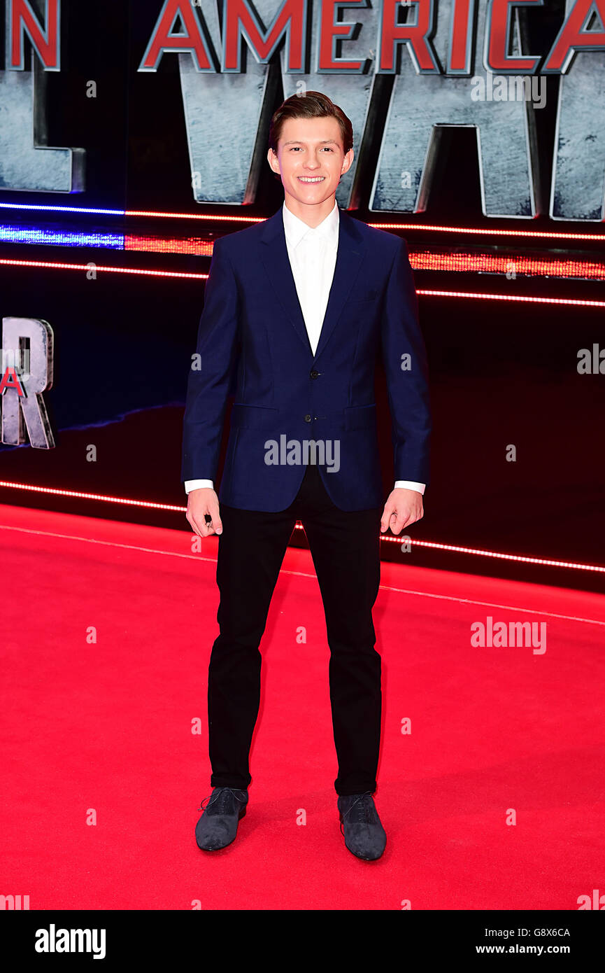 Tom holland attending the captain america hi-res stock photography and ...
