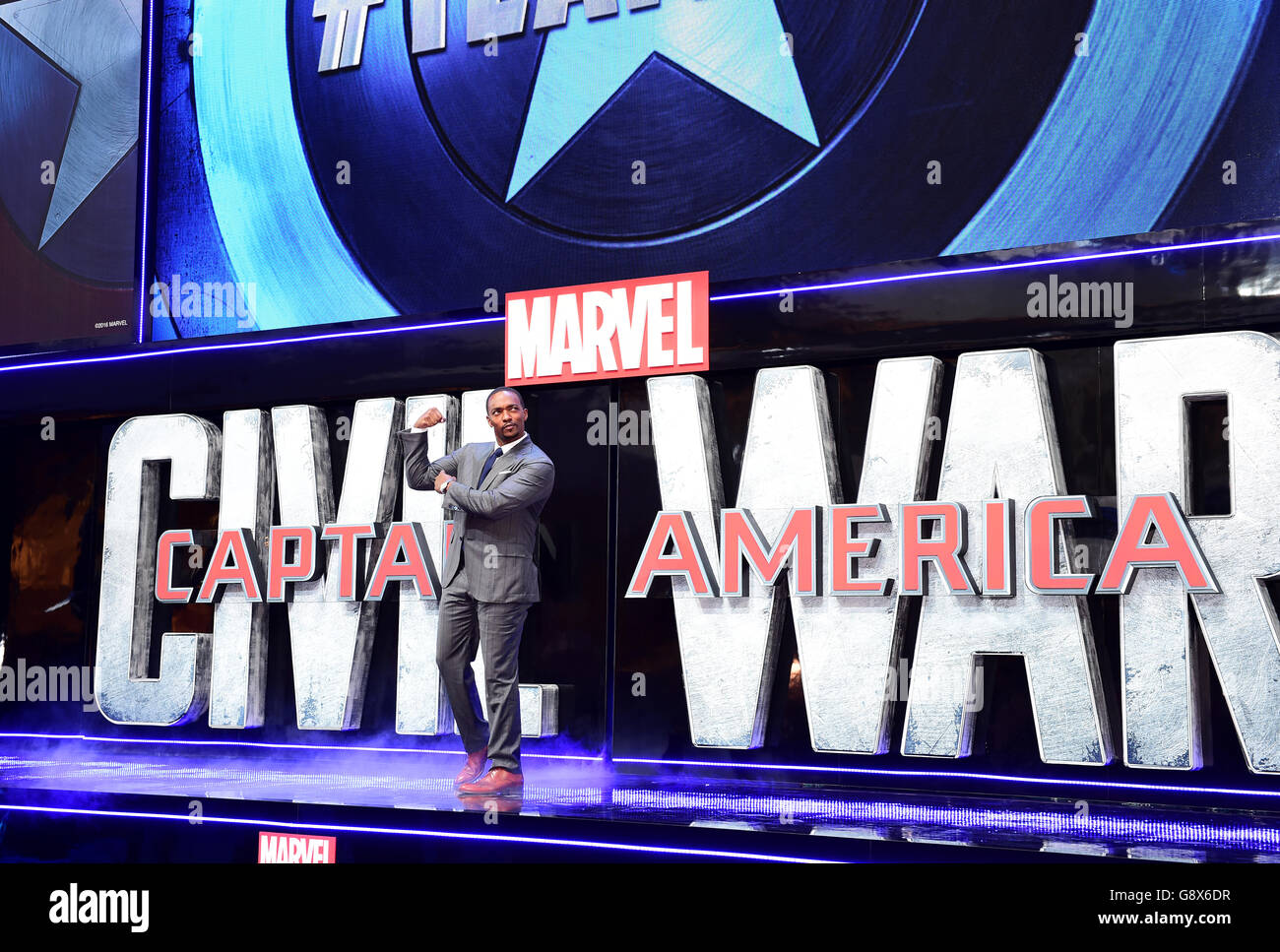 Anthony mackie attending premiere captain america hi-res stock ...