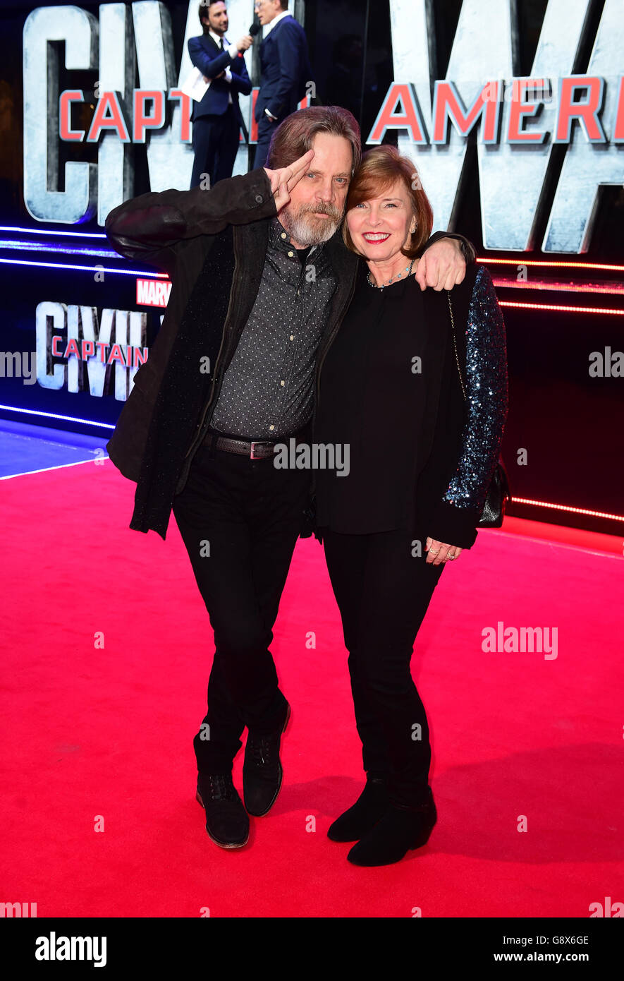 Mark hamill and marilou york attending the captain america hi-res stock ...