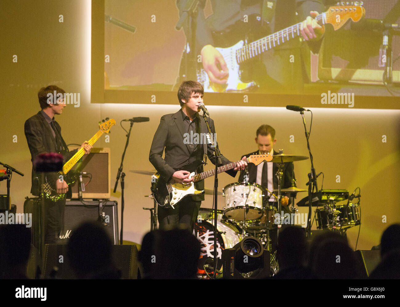 Jake Bugg performs during the PFA Awards at the Grosvenor House Hotel ...