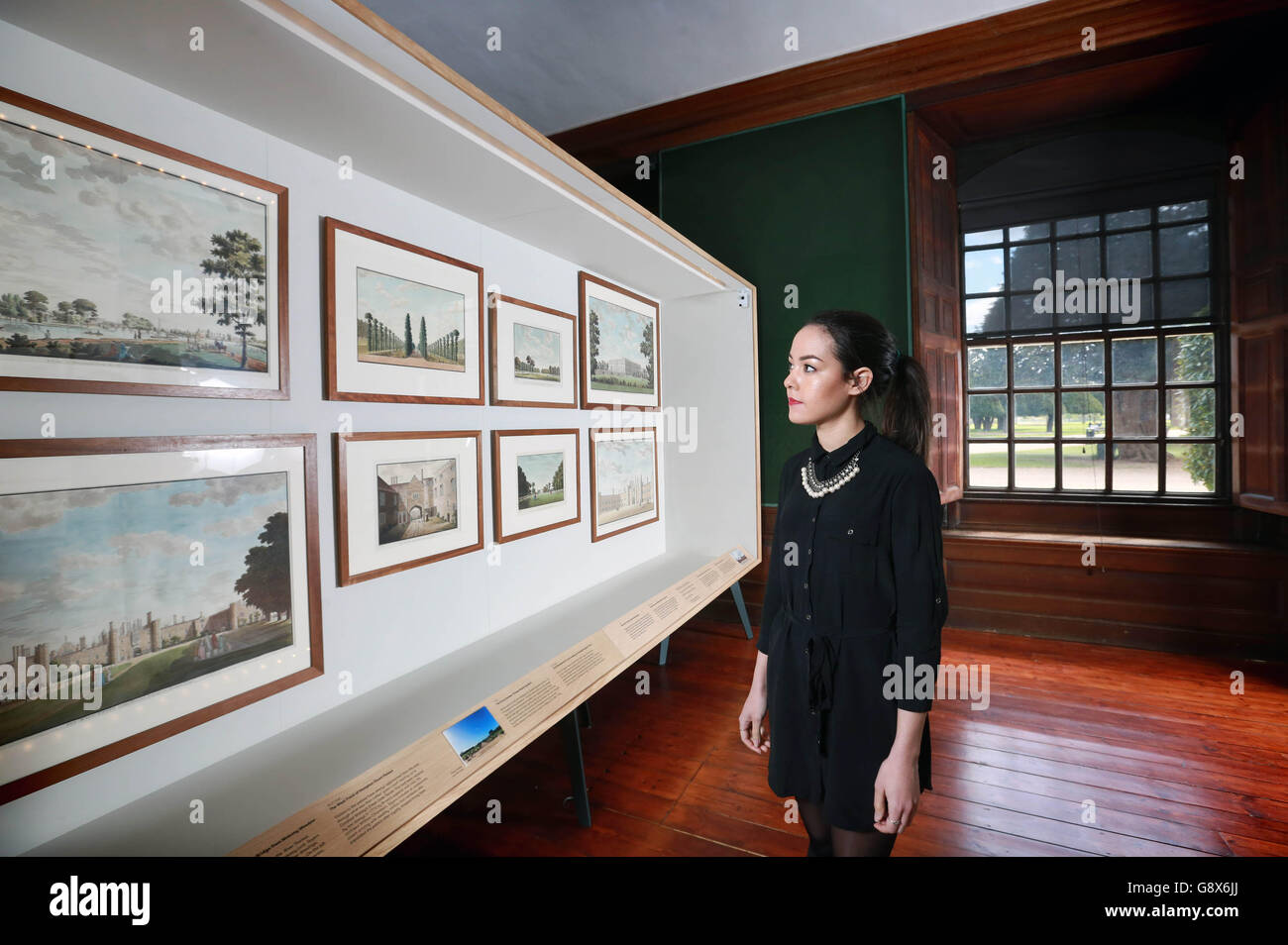 EDITORIAL USE ONLY Rachel Powell inspects a set of watercolour ...