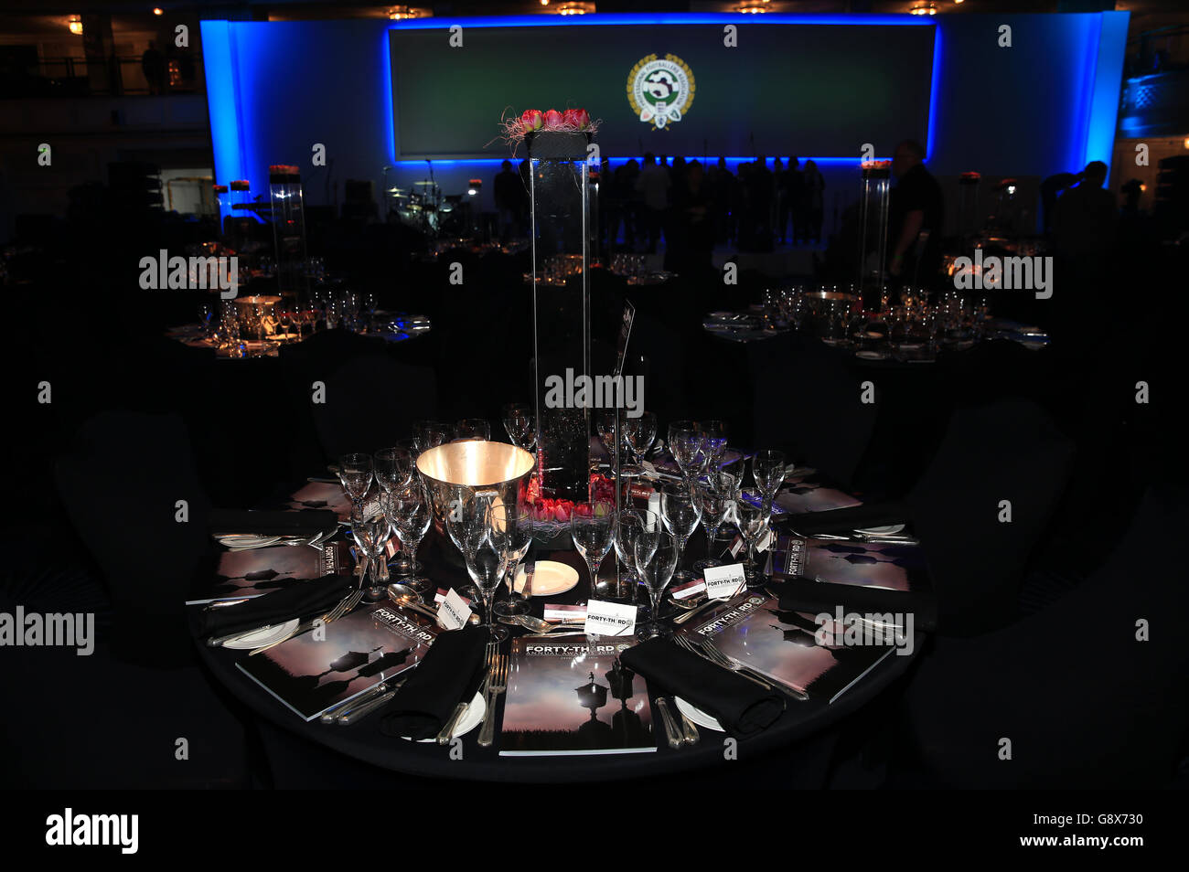 Table layout at the PFA Player of the Year Awards 2016 at Grosvenor ...