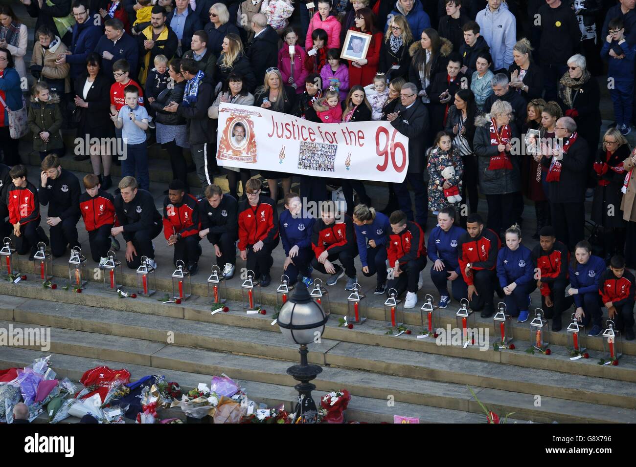 Representatives (96 in total) of Liverpool Football Club and Everton ...