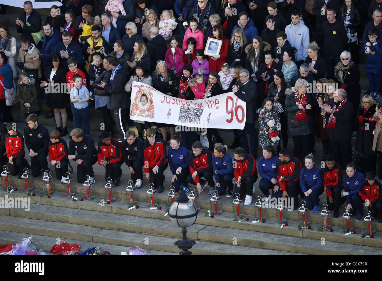 Representatives (96 in total) of Liverpool Football Club and Everton ...