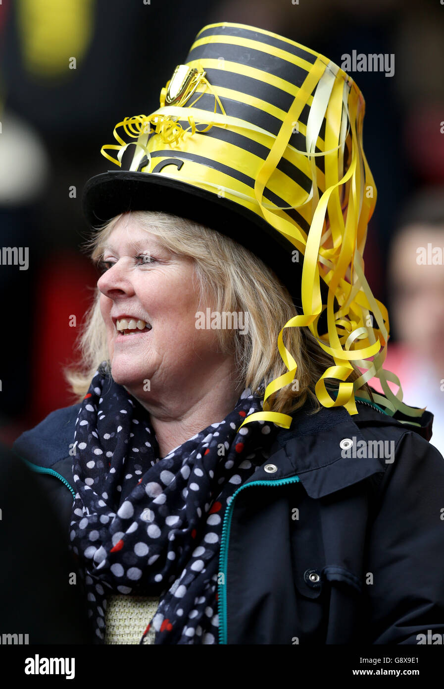 Watford fans in the stands before the emirates fa cup hi-res stock ...