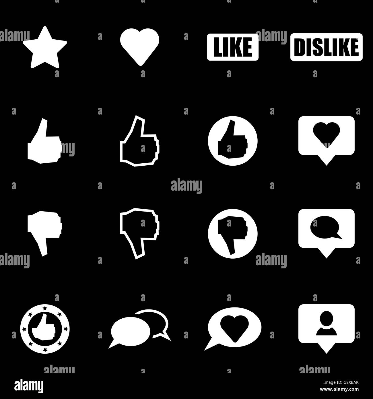 Vector white like icon set Stock Vector Image & Art - Alamy