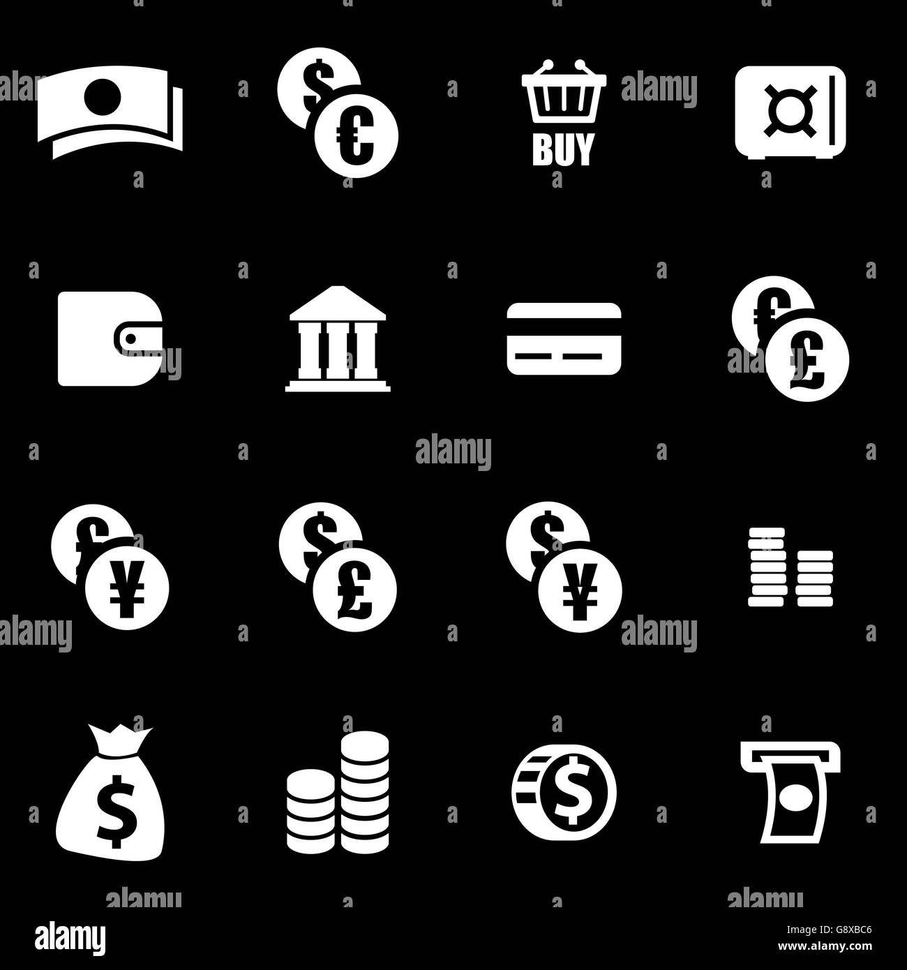 Vector white money icon set Stock Vector Image & Art - Alamy