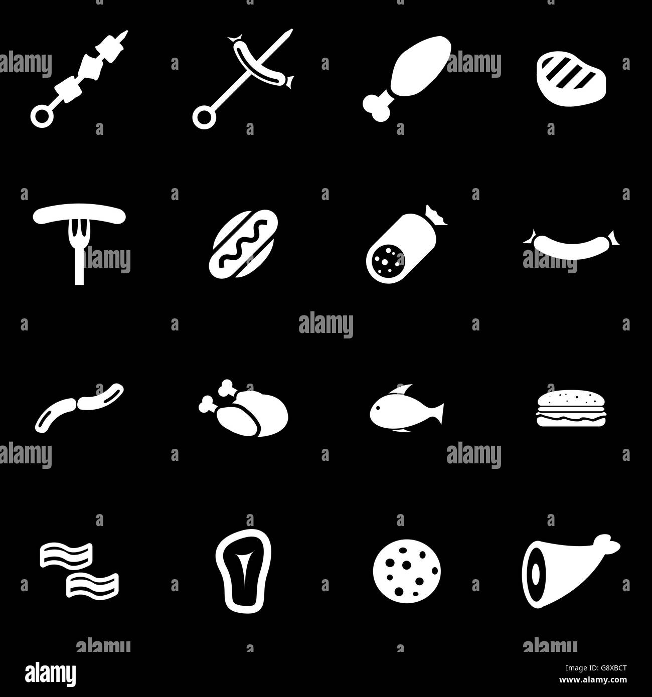 Vector white meat icon set Stock Vector Image & Art - Alamy