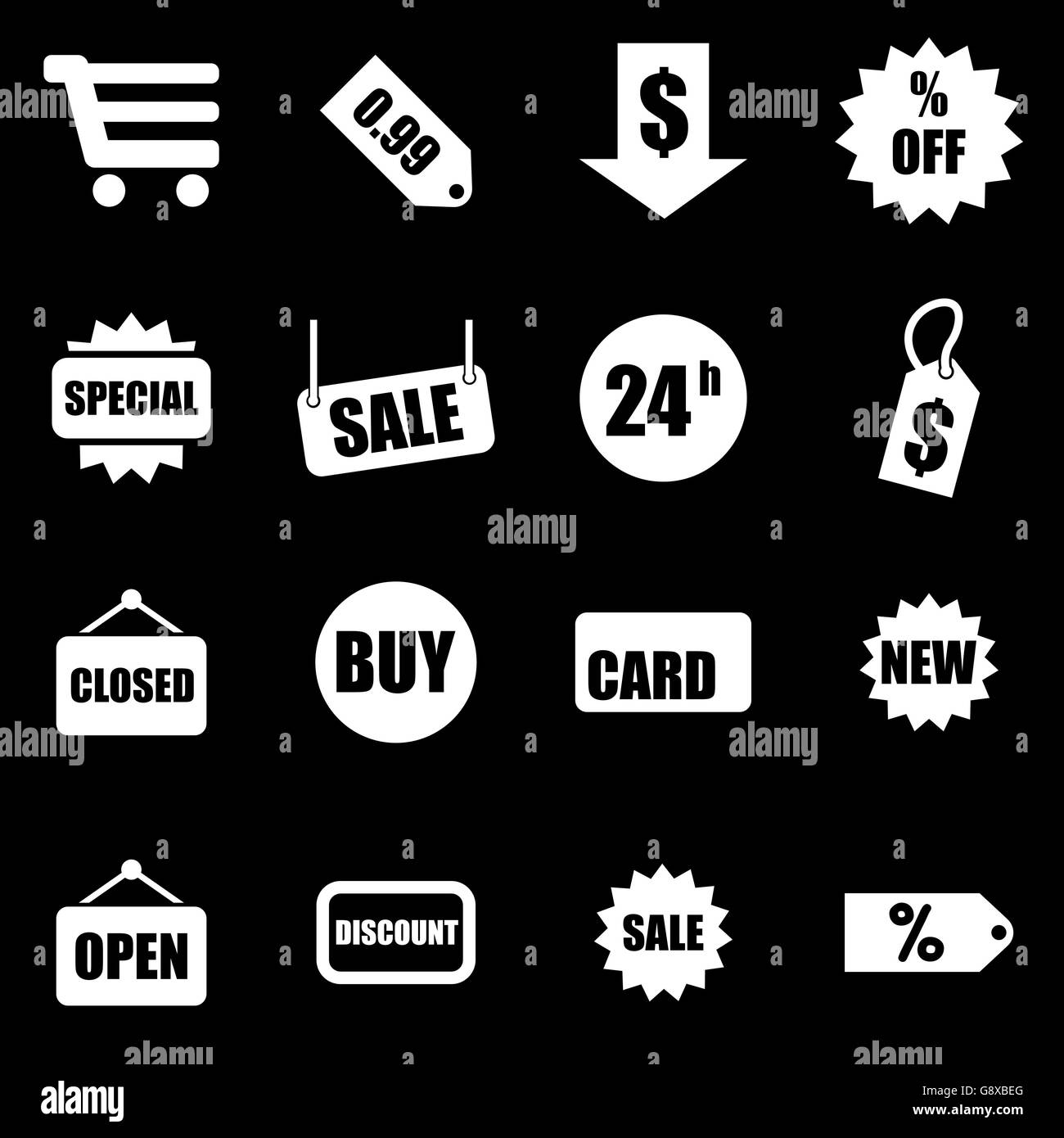 Vector white shopping icon set Stock Vector Image & Art - Alamy