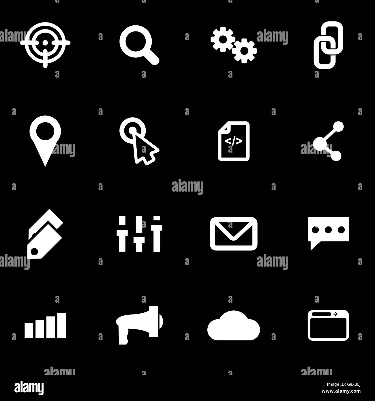 Vector white seo icon set Stock Vector Image & Art - Alamy