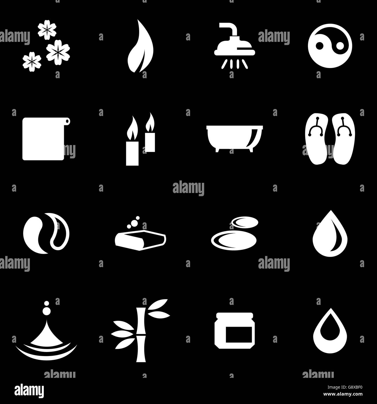 Vector white spa icon set Stock Vector Image & Art - Alamy