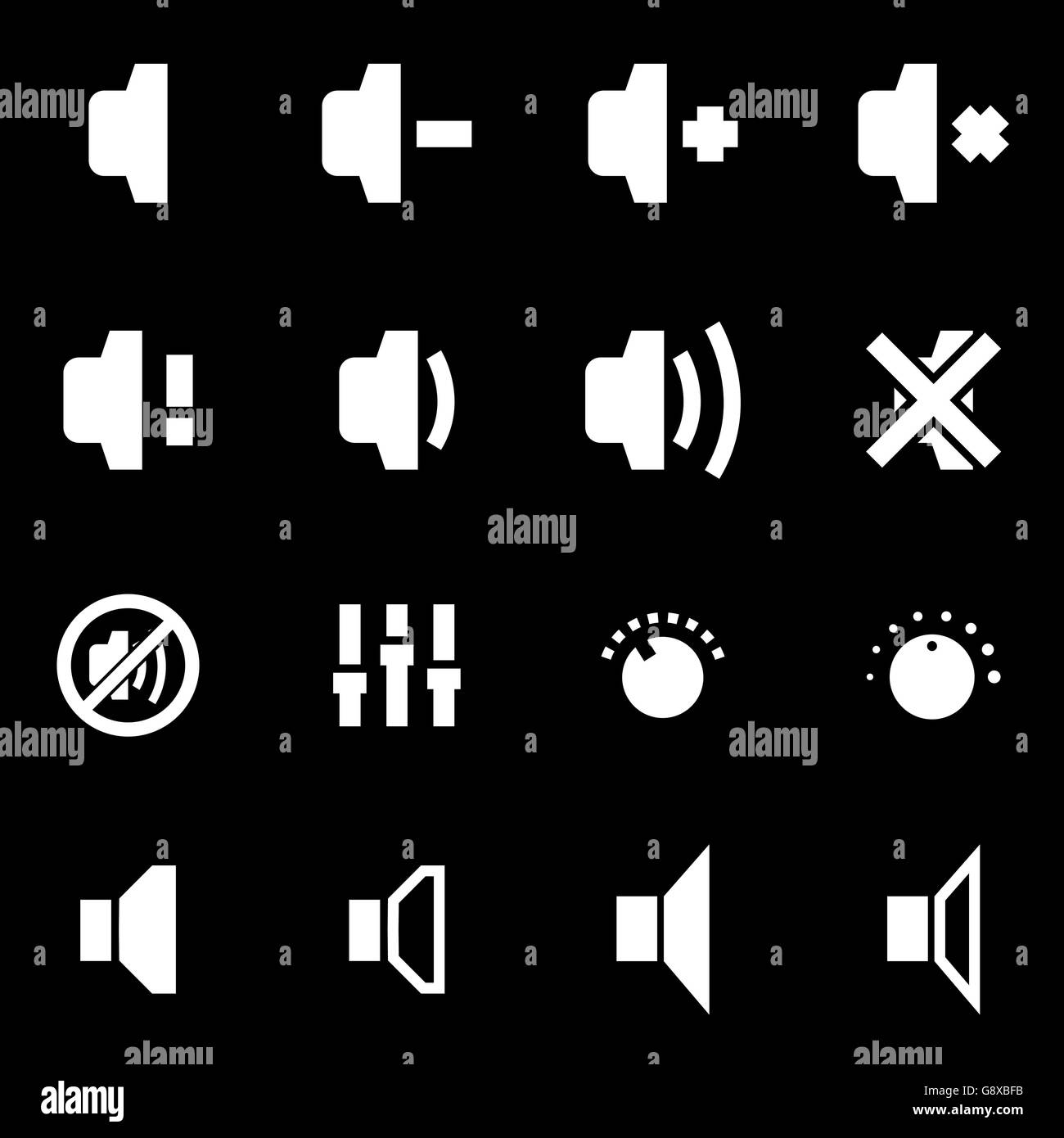 Vector white speaker icon set Stock Vector Image & Art - Alamy