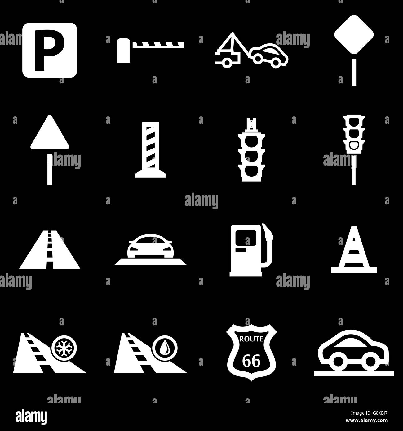 Vector white road icon set Stock Vector Image & Art - Alamy