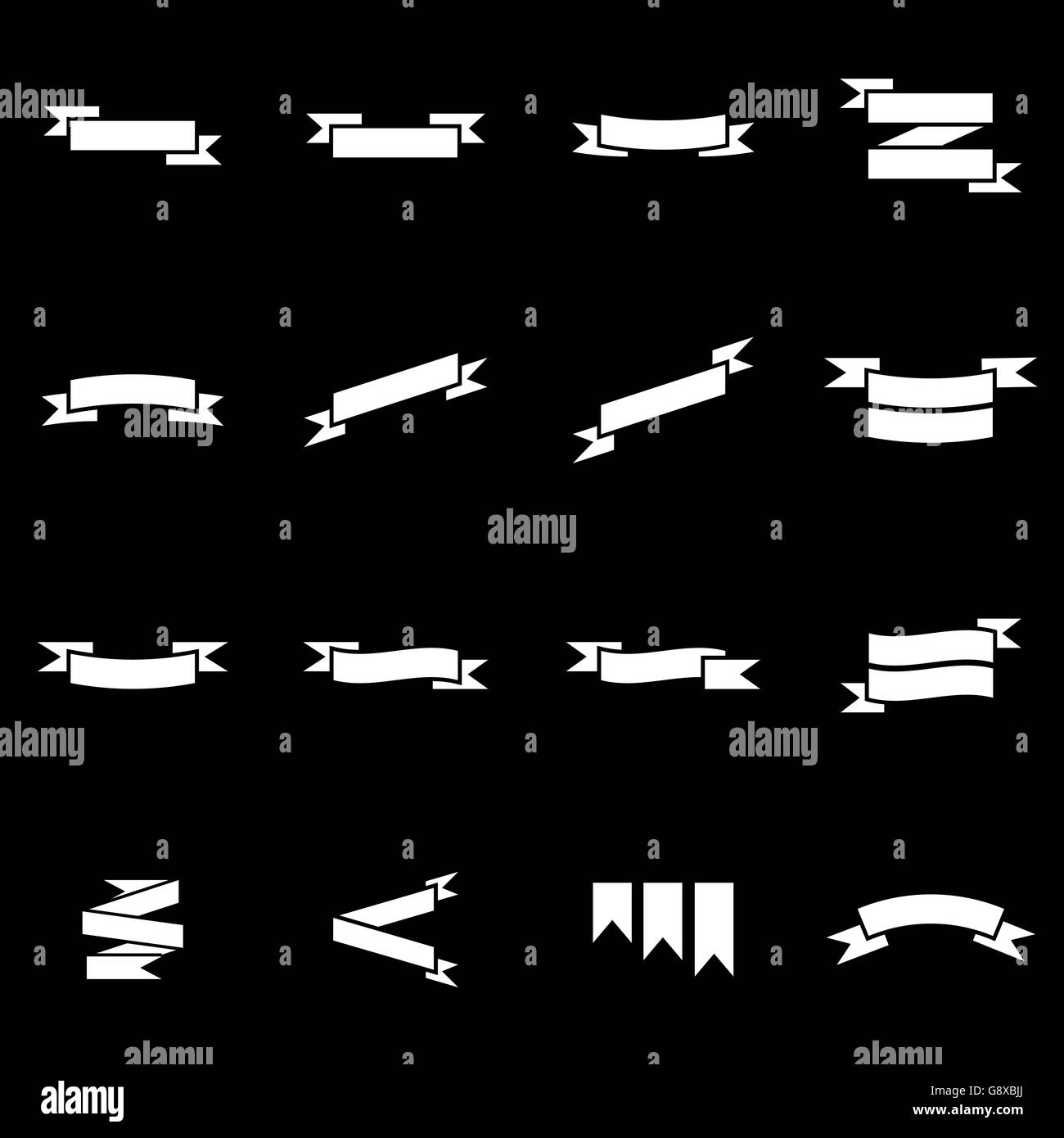 Vector white ribbon icon set Stock Vector Image & Art - Alamy
