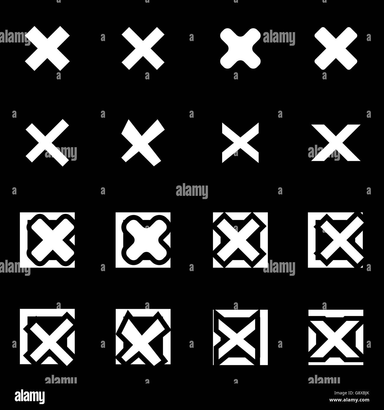 Vector white rejected icon set Stock Vector Image & Art - Alamy