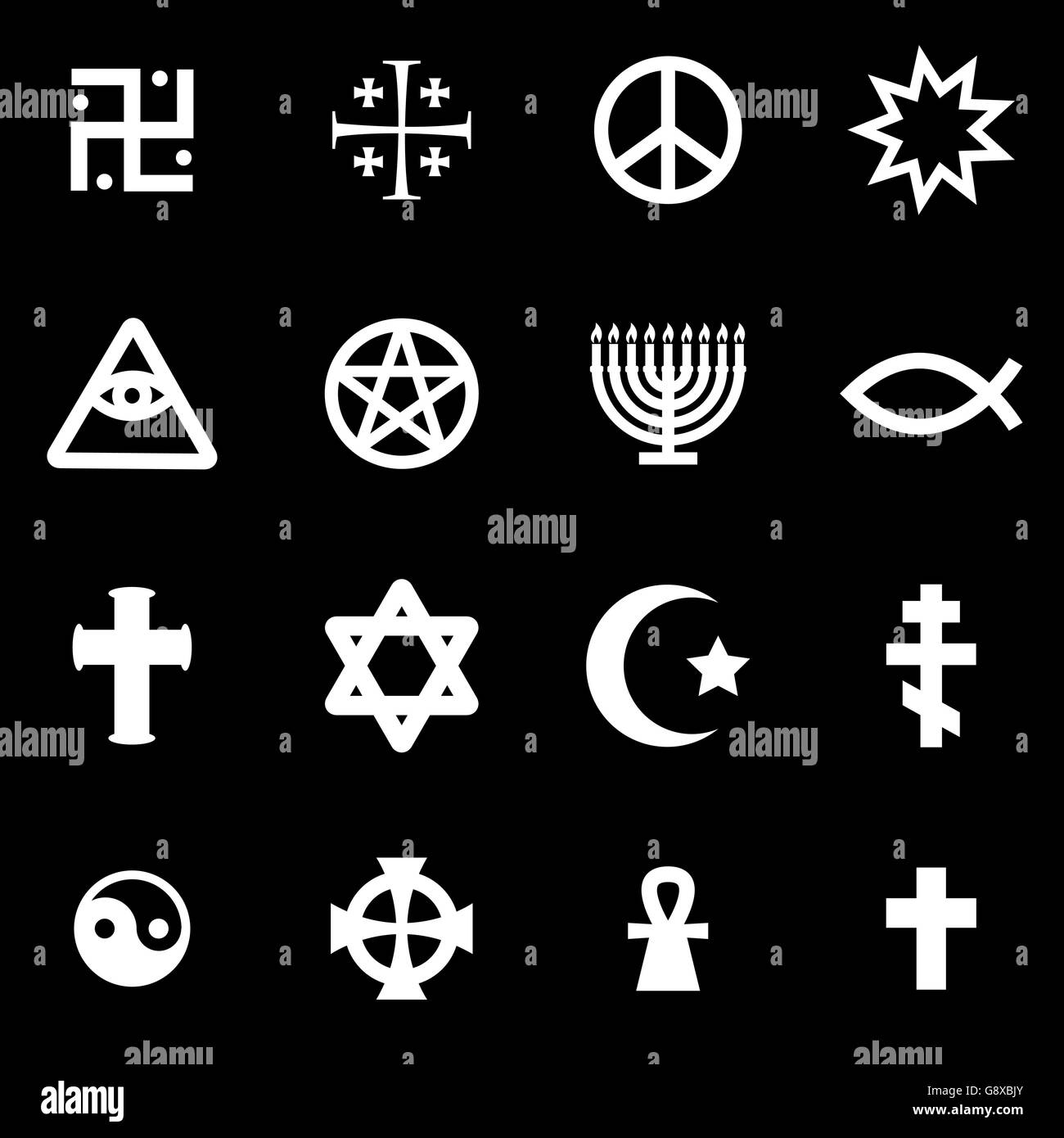 Vector white religious symbols set Stock Vector Image & Art - Alamy
