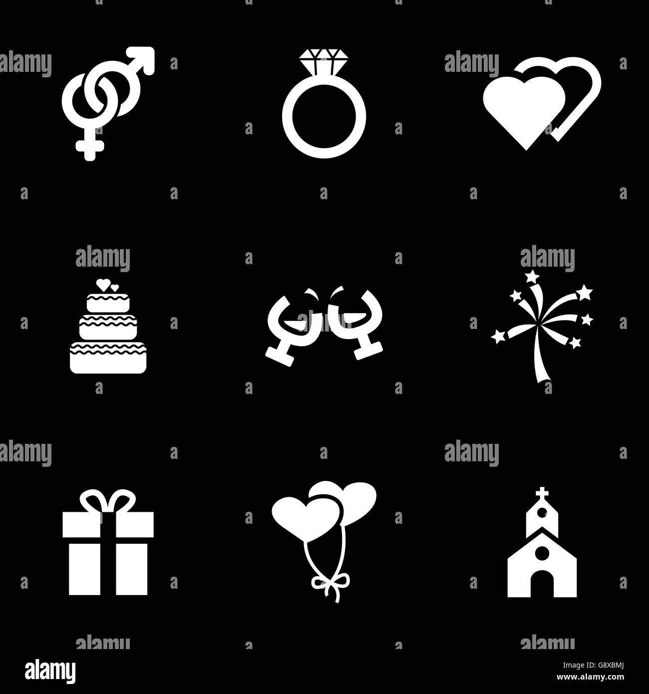 Vector white wedding icon set Stock Vector Image & Art - Alamy