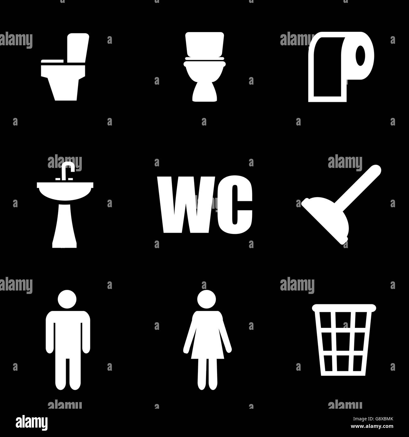 Vector white toilet icon set Stock Vector Image & Art - Alamy