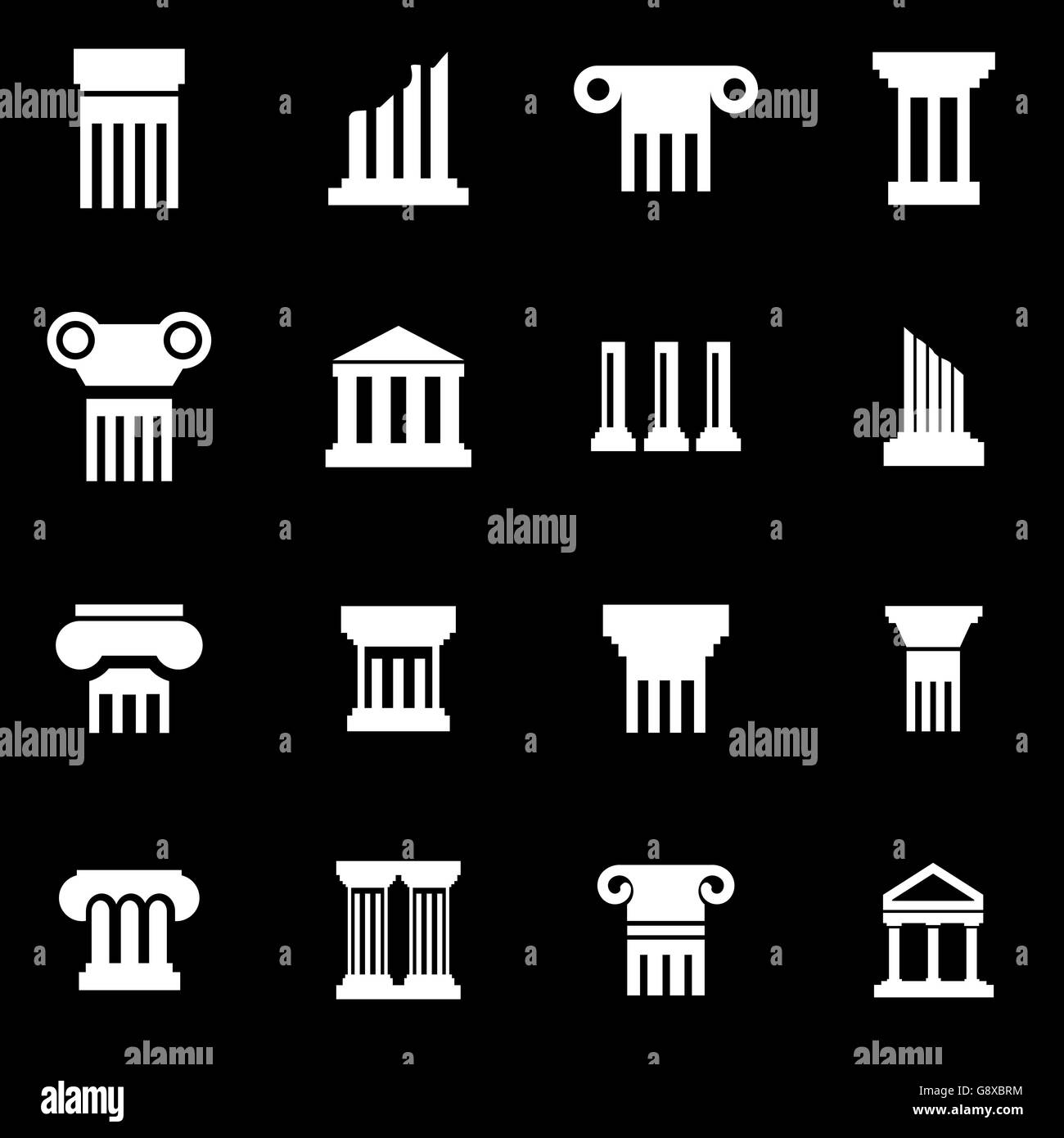 Vector white column icon set Stock Vector Image & Art - Alamy