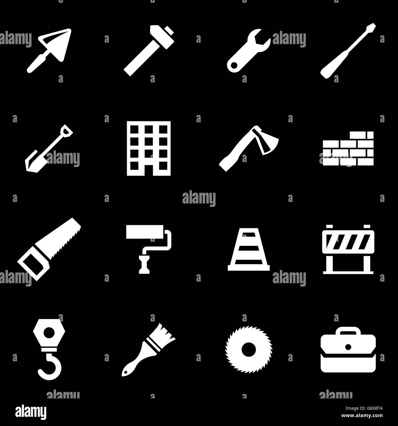Vector white construction icon set Stock Vector Image & Art - Alamy