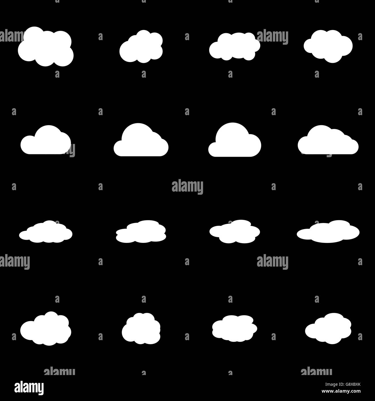 Vector white cloud icon set Stock Vector Image & Art - Alamy