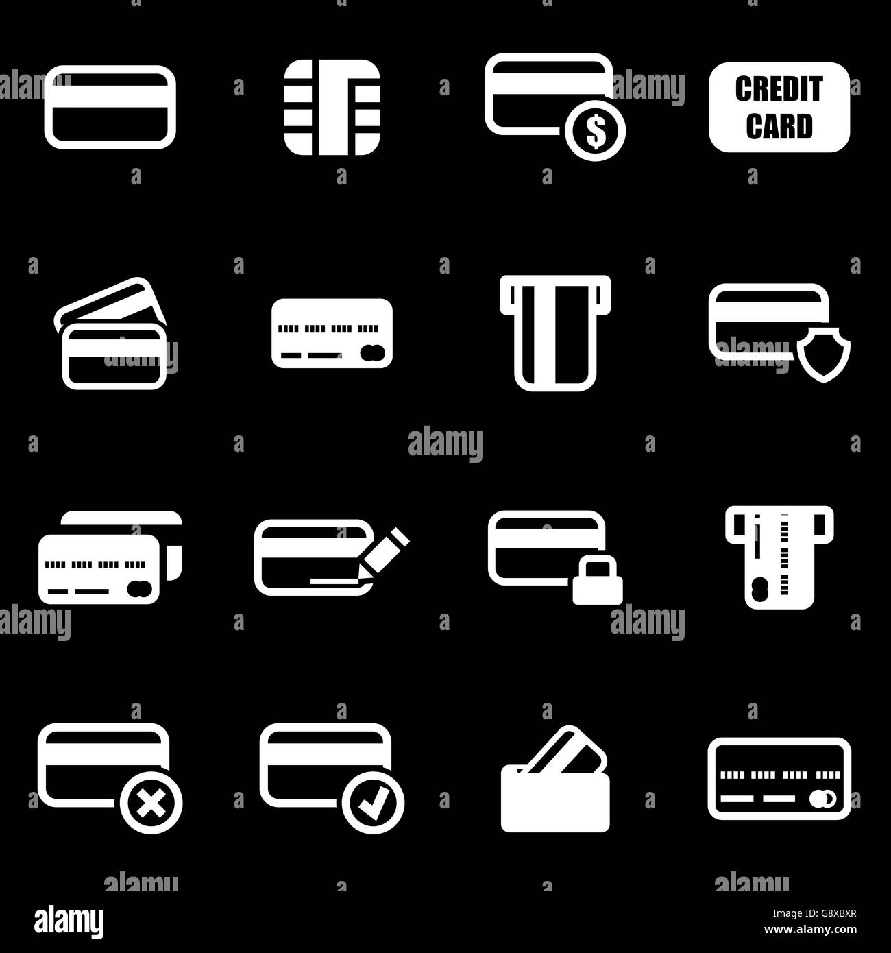 Vector white credit card icon set Stock Vector Image & Art - Alamy
