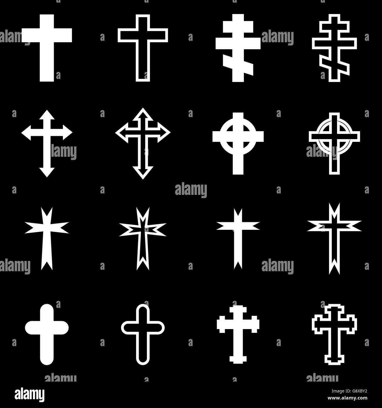 Vector white crosses icon set Stock Vector Image & Art - Alamy