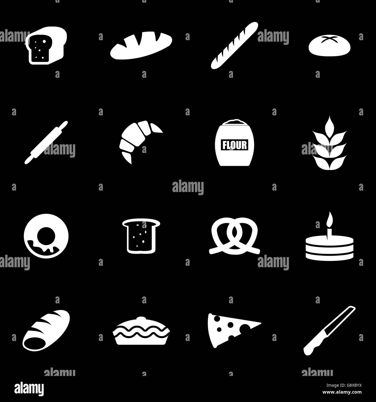 Vector white bakery icon set Stock Vector Image & Art - Alamy