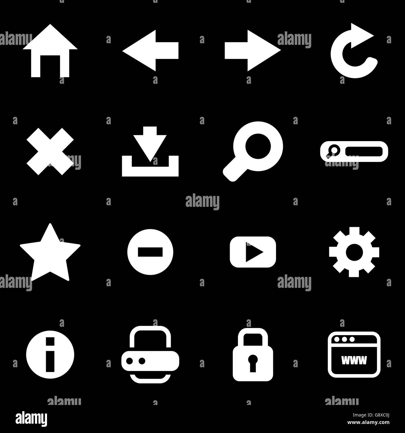 Vector white browser icon set Stock Vector Image & Art - Alamy
