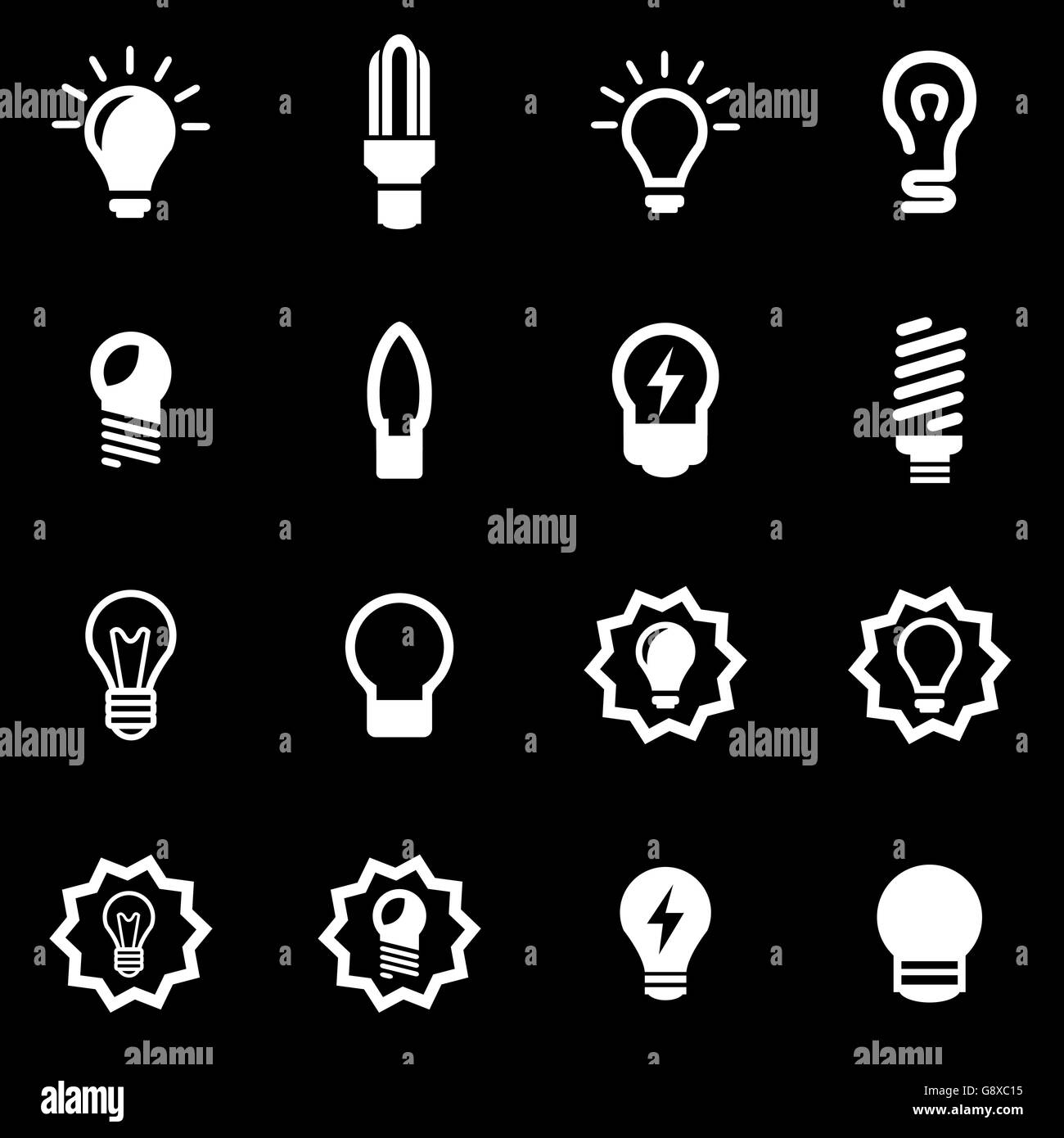 Vector white bulbs icon set Stock Vector Image & Art - Alamy
