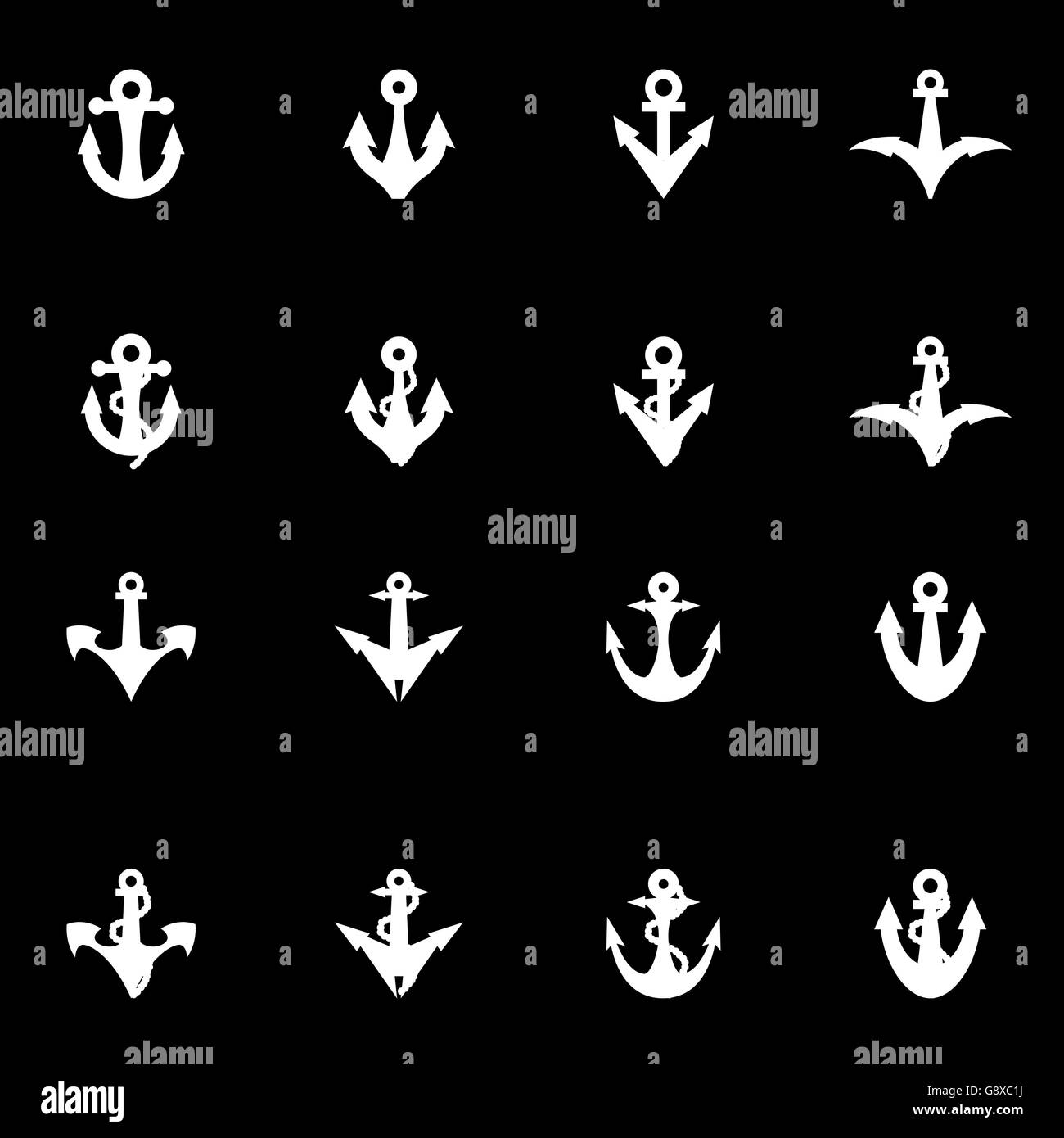 Vector white anchor icon set Stock Vector Image & Art - Alamy