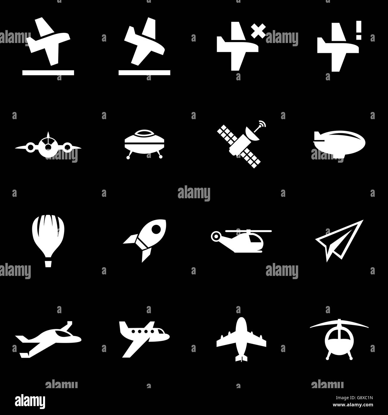 Vector white airplane icon set Stock Vector Image & Art - Alamy