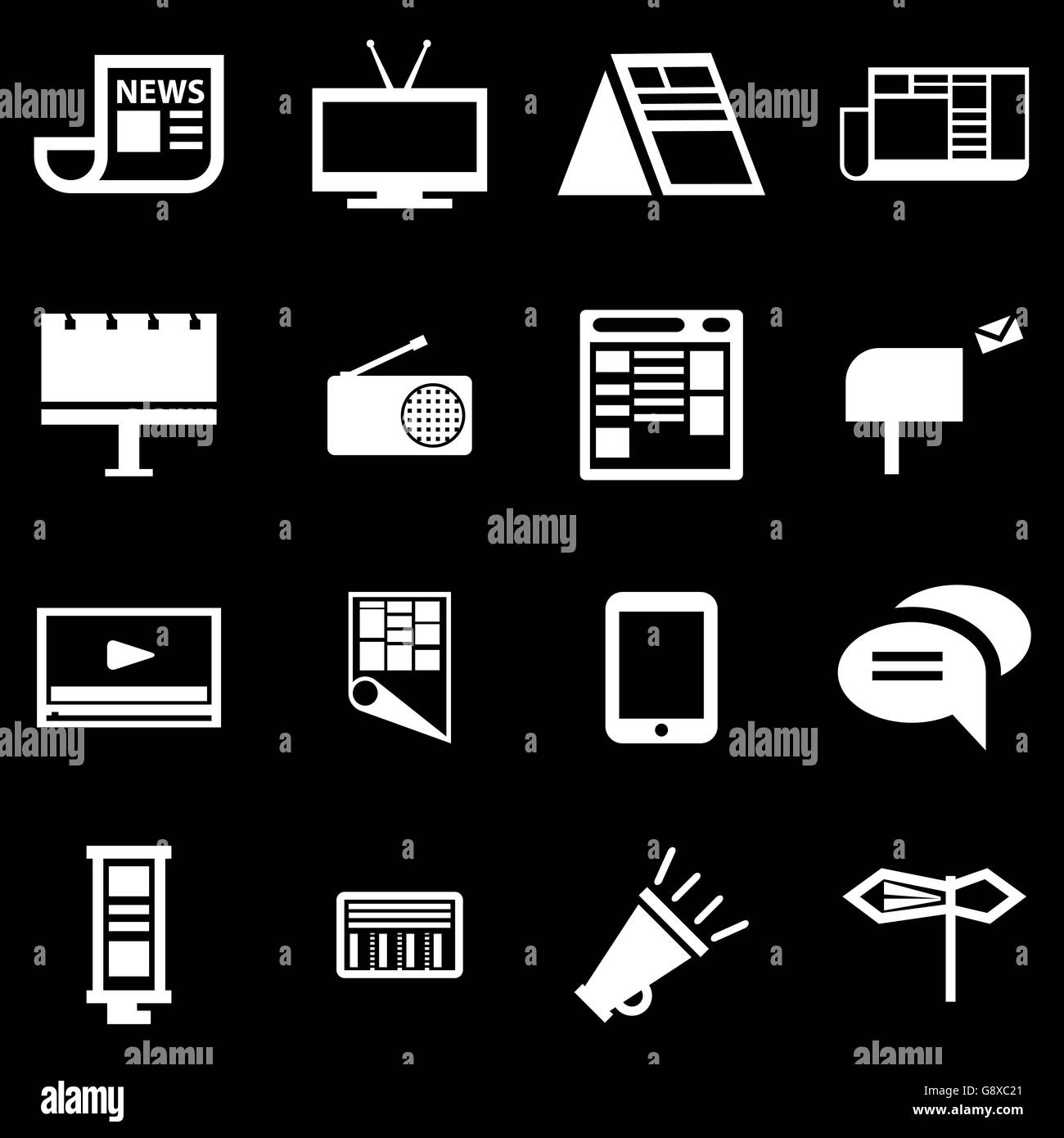 Vector white advertisement icon set Stock Vector Image & Art - Alamy