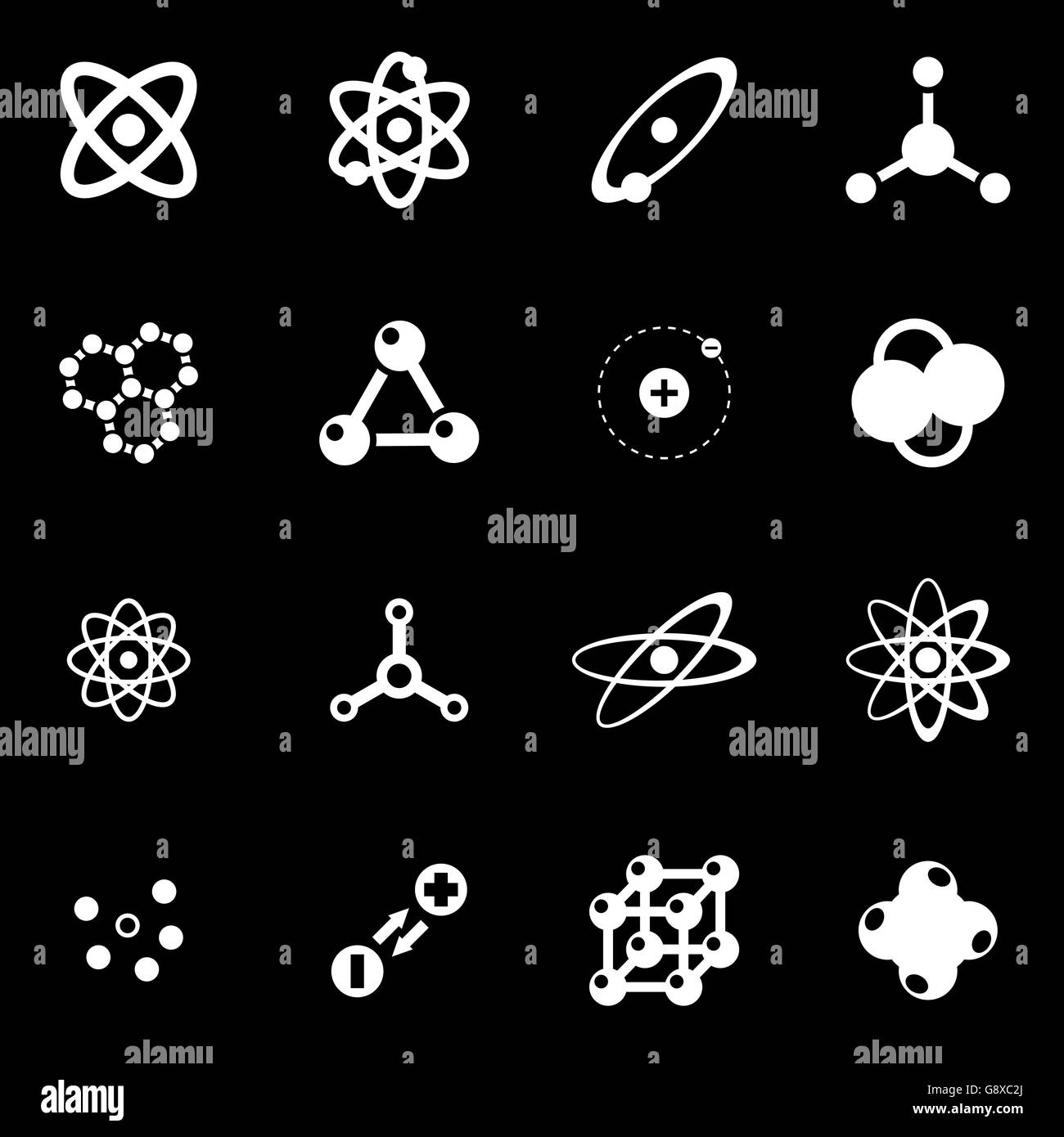 Vector white atom icon set Stock Vector Image & Art - Alamy