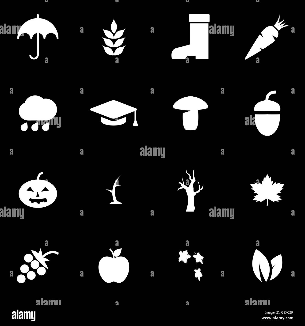 Vector white autumn icon set Stock Vector Image & Art - Alamy