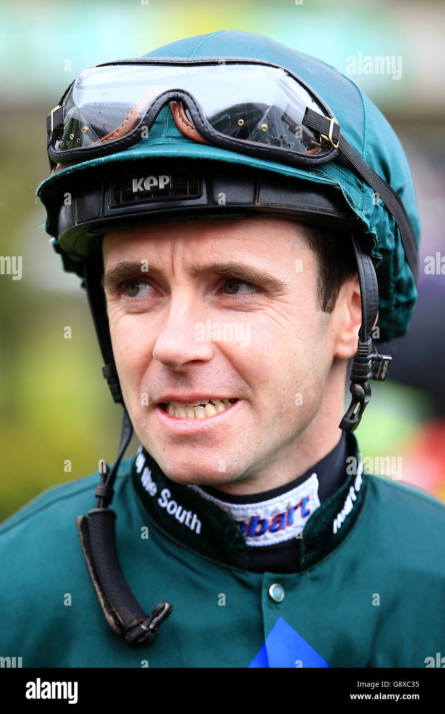 Jockey Tom Eaves prior to his ride on Onehelluvatouch in the Nordoff ...
