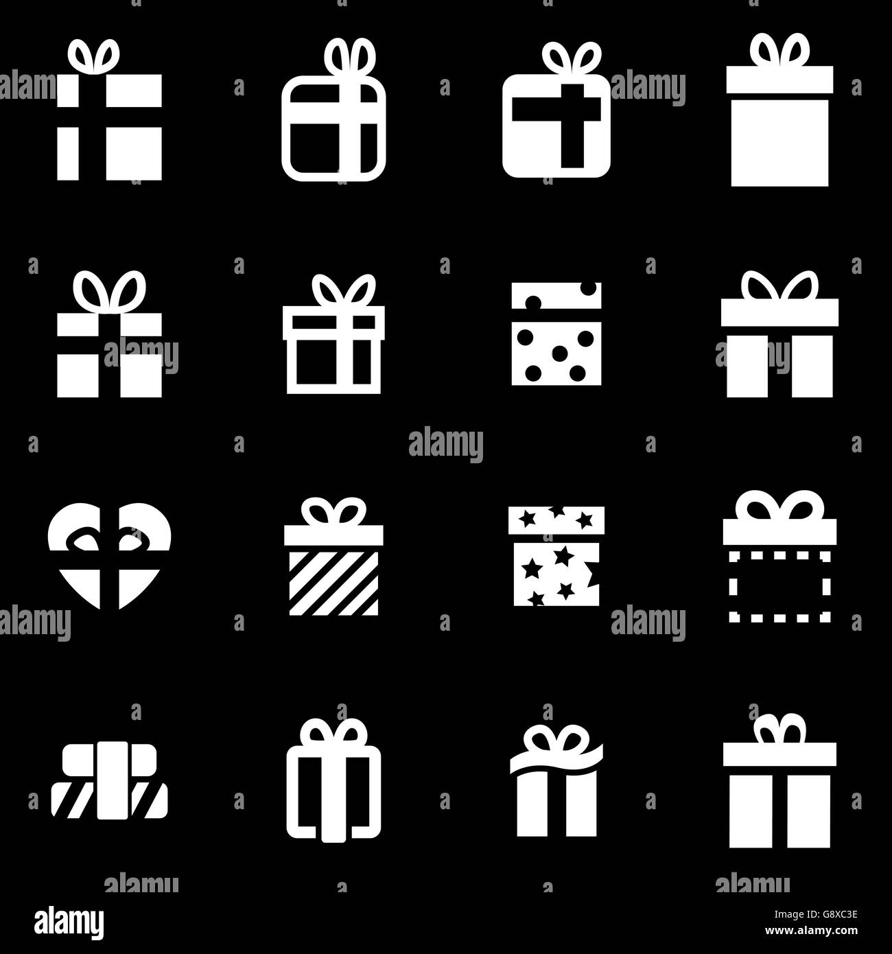 Vector white gift icon set Stock Vector Image & Art - Alamy