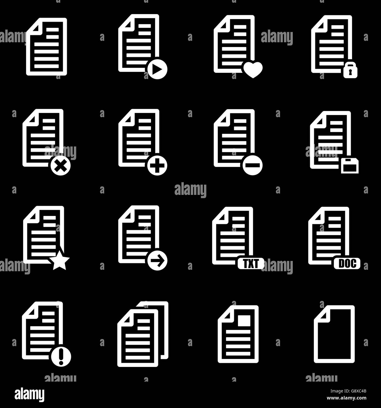 Vector white documents icon set Stock Vector Image & Art - Alamy