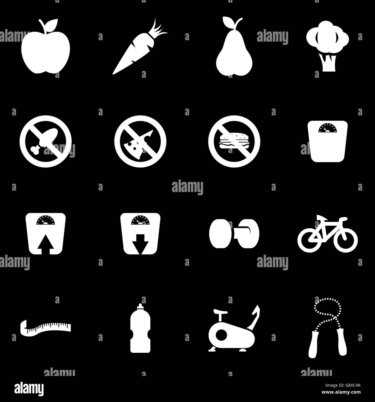 Vector white diet icon set Stock Vector Image & Art - Alamy