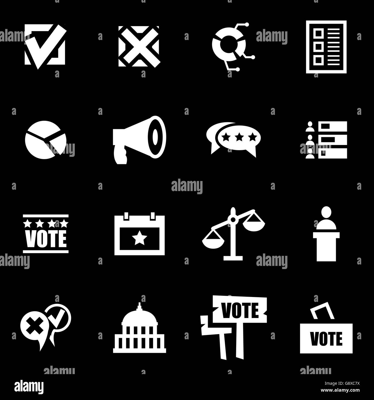 Vector white election icon set Stock Vector Image & Art - Alamy
