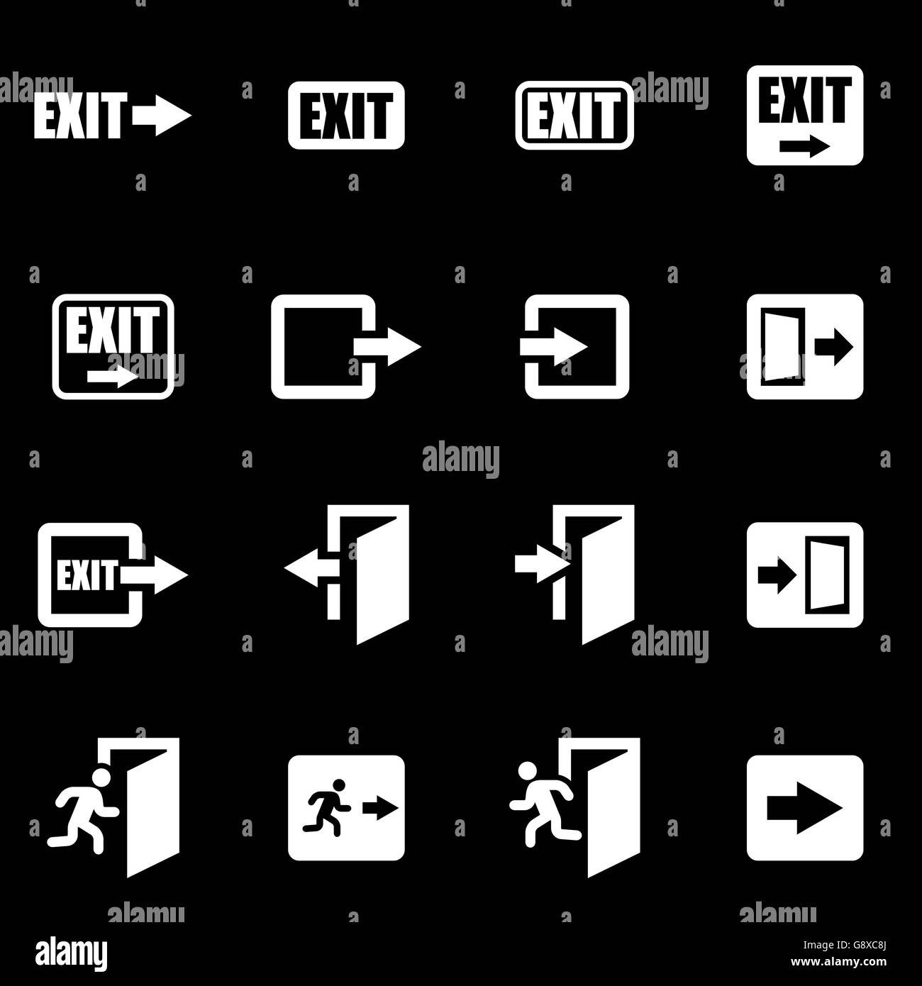 Vector white exit icon set Stock Vector Image & Art - Alamy
