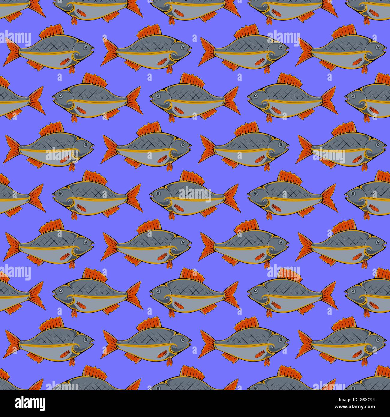 Seamless Fish Pattern Stock Vector Image & Art - Alamy