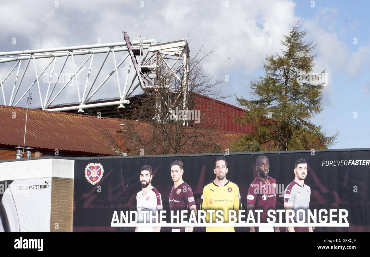 A general view outside Tynecastle Stadium before the Ladbrokes Scottish ...