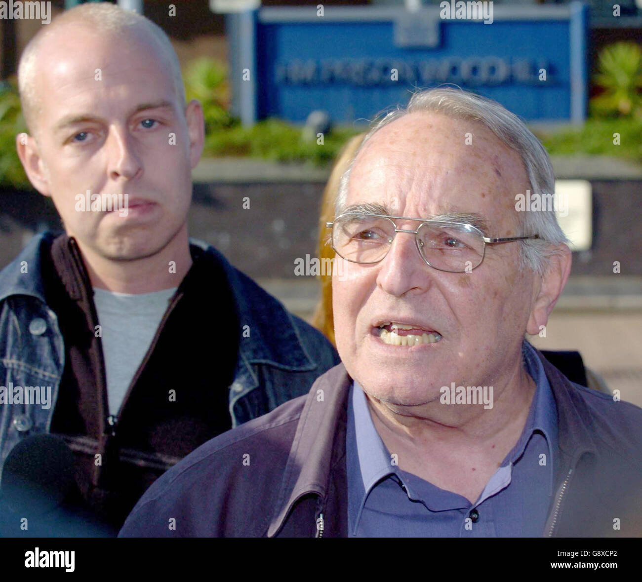 The Rev Alfred Ridley alongside his son Joel makes a statement outside ...