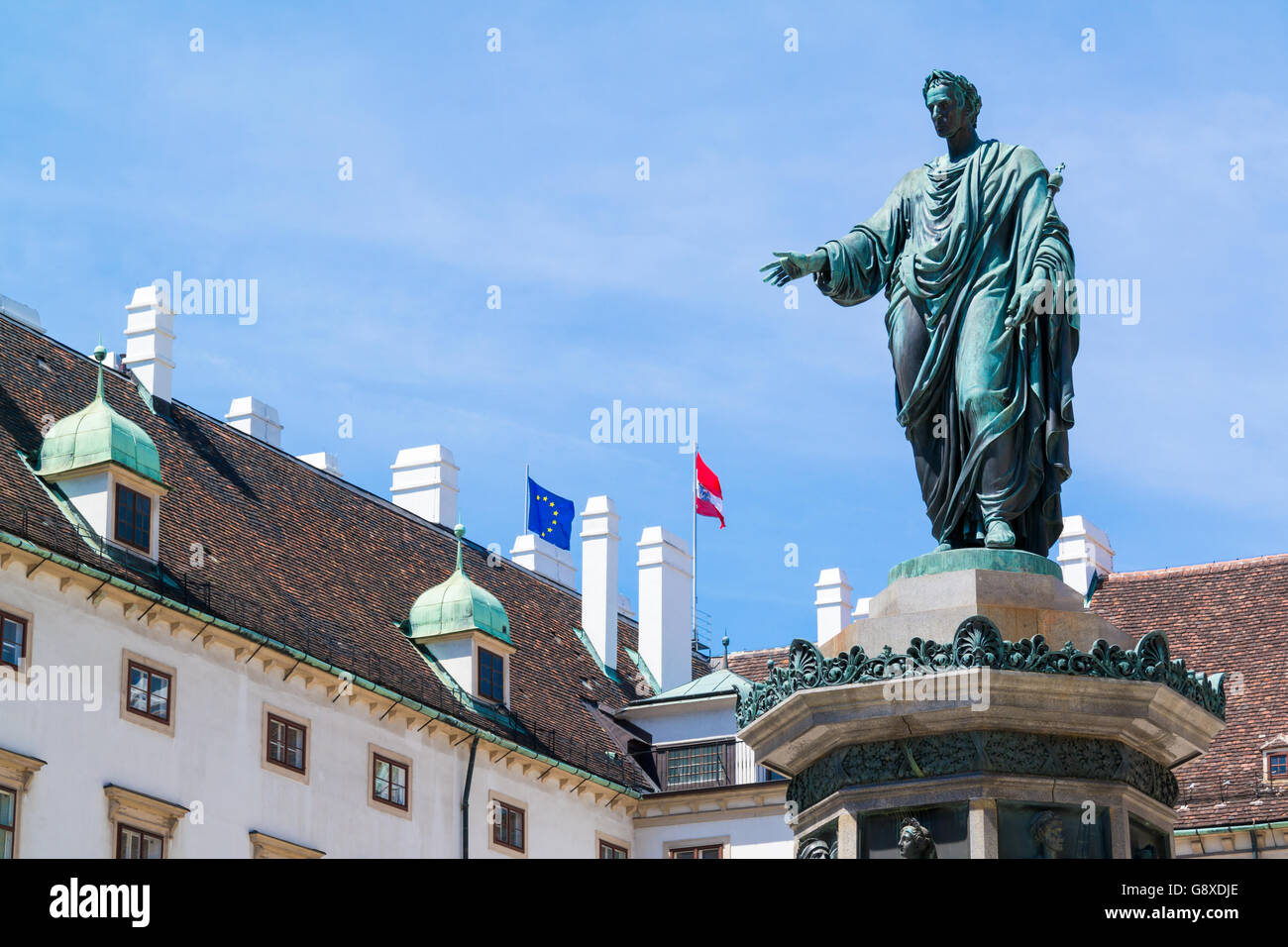 Statue of Emperor Francis I in Hofburg Palace court, In der burg in old ...